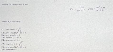 Solved Suppose F Is Continuous On R And Chegg