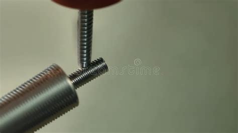 Threading Machine Creating Thread On Metal Rod Stock Footage Video Of