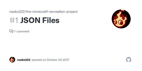JSON Files Issue Nasko The Minecraft Recreation Project GitHub