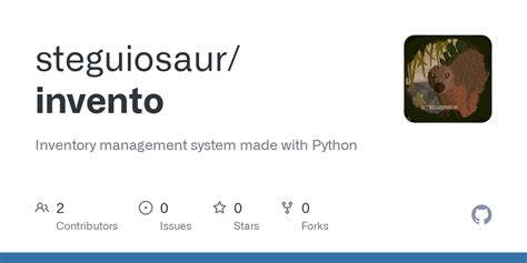 github steguiosaur invento inventory management system made in python