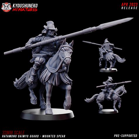 Stl File Hatamono Daimyo Guard Mounted Spear・3d Print Model To Download