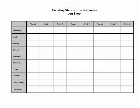 Calorie Counting Chart Printable Free