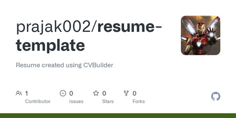 GitHub Prajak Resume Template Resume Created Using CVBuilder