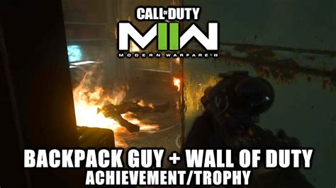 Cod Modern Warfare 2 Backpack Guy And Wall Of Duty Achievement Trophy
