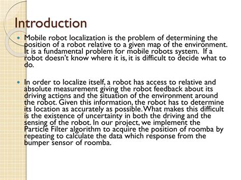 PPT Mobile Robot Localization By Using Particle Filter PowerPoint Presentation ID