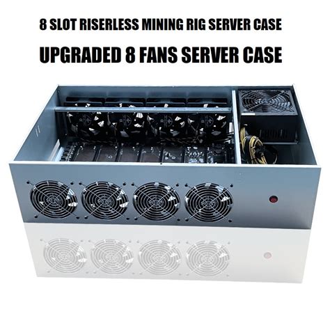 8 Graphic Card Riserless Mining Motherboard 8 Silent Fans Mining Rig 8 GPU Slot 65mm Spacing