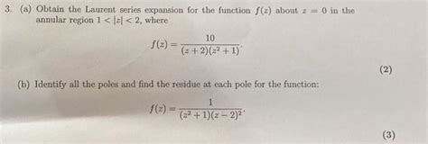 solved a obtain the laurent series expansion for the