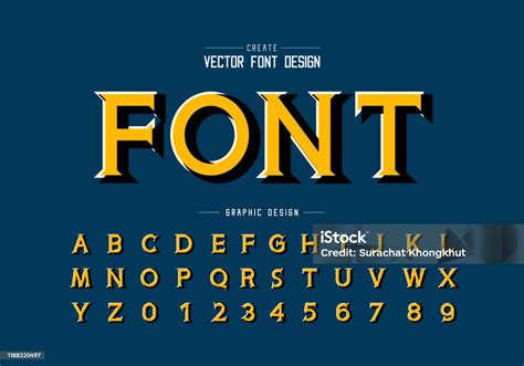 그림자 아이디어 서체 문자 및 숫자 디자인 파란색 배경에 그래픽 텍스트와 글꼴 및 알파벳 벡터 0명에 대한 스톡 벡터 아트 및