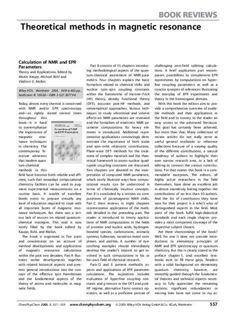 pdf calculation of nmr and epr parameters theory and applications
