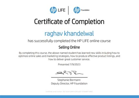 Raghav Khandelwal On Linkedin Connections Certificateofcompletion Sellingonline Hp Hplife