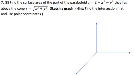 Solved Find The Surface Area Of The Part Of The Paraboloid Z