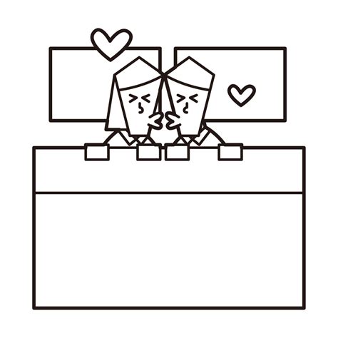 침대에서 키스하는 커플의 일러스트 무료 일러스트 소재집 Kukukeke