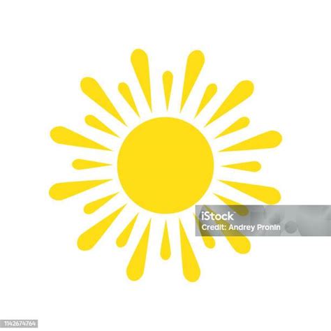 그래픽 및 웹 디자인에 대 한 배경에서 태양 아이콘입니다 간단한 벡터 기호입니다 웹 사이트 버튼 또는 모바일 앱에 대 한 인터넷 개념 기호입니다 0명에 대한 스톡 벡터 아트