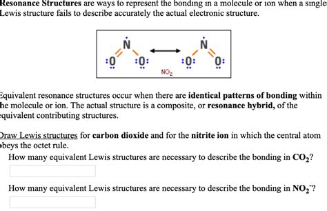 Solved Resonance Structures Are Ways To Represent The Bonding In A Molecule Or Ion When Single