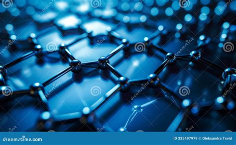 Graphene Molecular Grid Graphene Atomic Structure Concept Stock Image