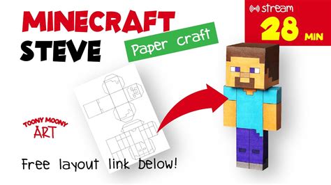 Minecraft Papercraft Steve Girl