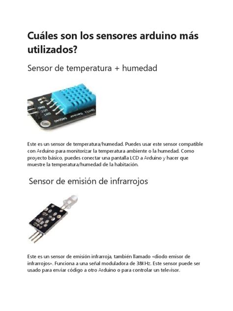 Sensores Arduino Pdf Infrarrojo Diodo Emisor De Luz