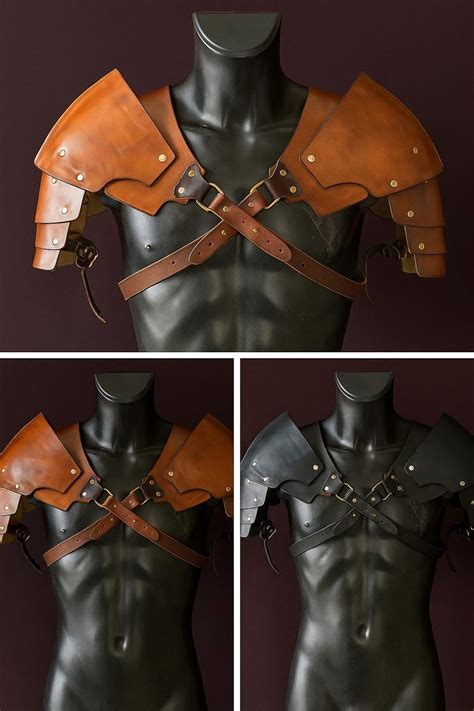 Handmade Leather Shoulder Pauldron Medieval Armor Larp Cosplay Etsy
