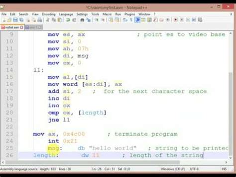 Hello World In Assembly Language YouTube