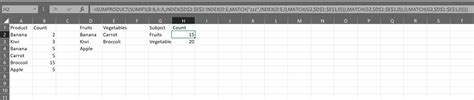 Excel Sum By Dynamic Criteria List Stack Overflow