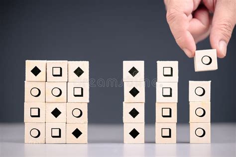 Rearrange The Wood Cubes Into The Same Category Stock Image Image Of Arrange Categorize