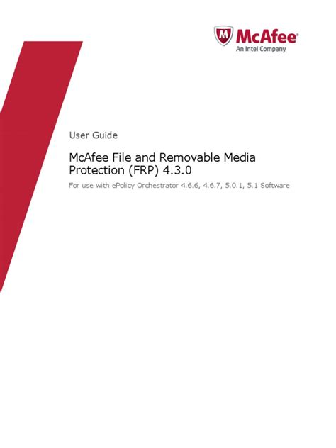Mcafee File And Removable Media Protection Frp 430 User Guide