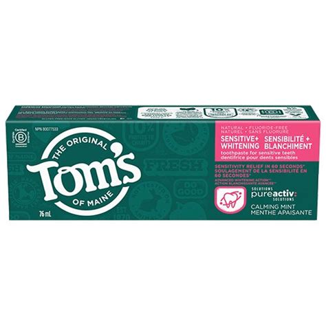 Toms Of Maine Sensitive Whitening Toothpaste Mint 76ml Nutrition Plus