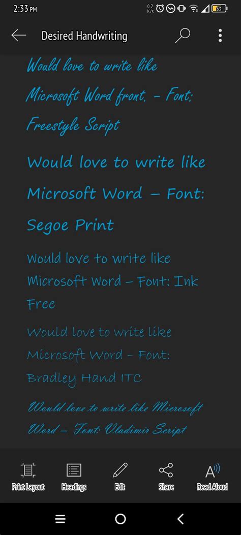 Writing Like Microsoft Word Font Not My Handwriting R