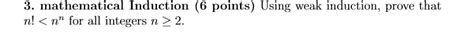 solved mathematical induction using weak induction prove