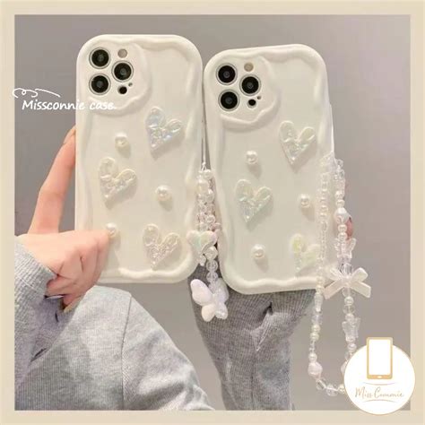 เคสโทรศัพท์มือถือ ลายหัวใจ 3d ประดับมุก พร้อมสายคล้อง สําหรับ Oppo A57