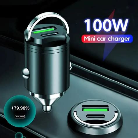 Mini Cargador De Coche Usb C De W W Adaptador De Carga S Per R Pida