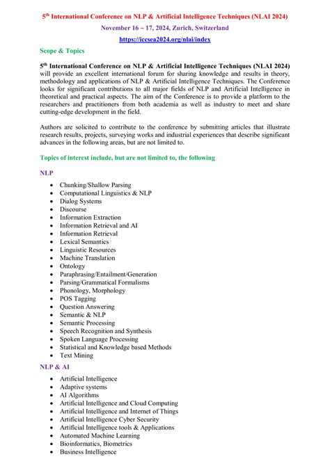 5th international conference on nlp and artificial intelligence