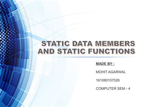 Static Data Members And Member Functions Pptx Programming Languages