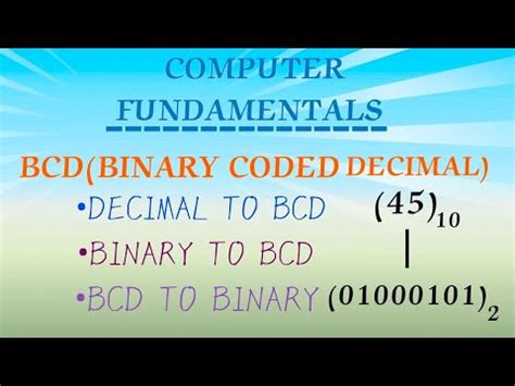 BCD BINARY CODED DECIMAL BINARY TO BCD BCD TO BINARY Computerscience Computer Ugcnet