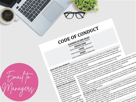 Employee Code Of Conduct Policy Hr Business Procedures Template Etsy