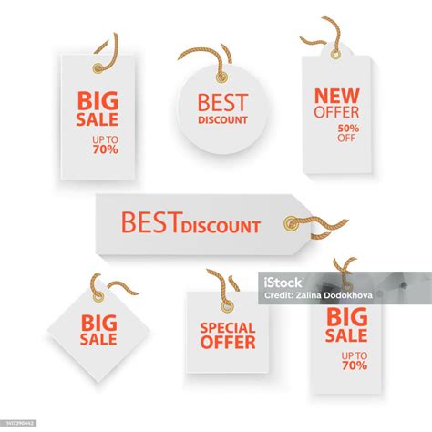 Special Offer Labels Cardboard Price Tag Sale Coupon And Voucher Vector