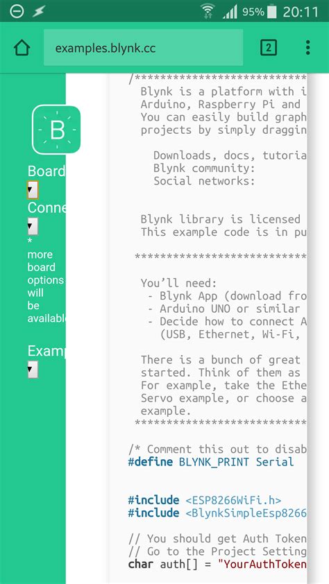 Enjoy New Blynk Example Browser Page Announcements Blynk Community