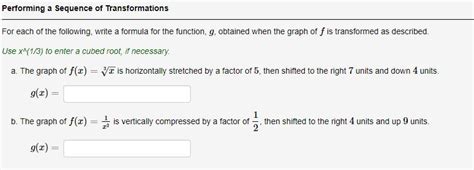 Solved Performing A Sequence Of Transformations For Each Of