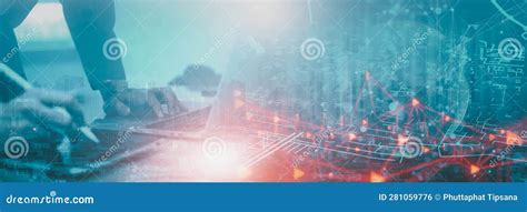 Advanced Programmer Working With Computer Build Smart City Network Control System With