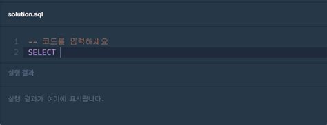🌩️ 코딩테스트 Sql문제 벼락치기 프로그래머스 Sql 고득점 Kit 풀이