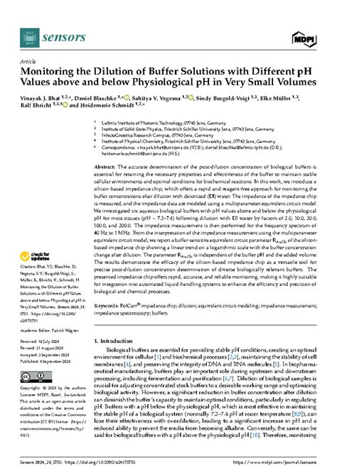 Monitoring Buffer Dilution With Ph Variations Using Impedance Chip