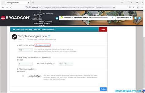 Create A Raid 5 Virtual Disk From The Broadcom Lsa Lsi Storage Authority Web Interface Raid