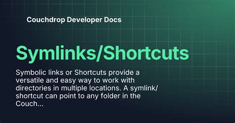 Symlinksshortcuts Couchdrop Developer Docs