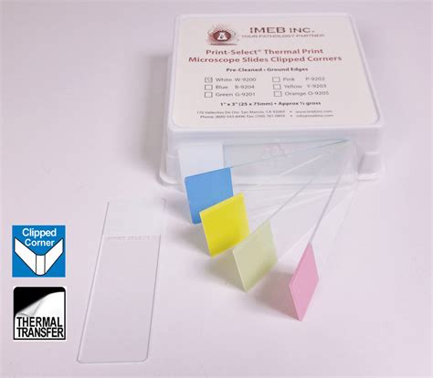 Print Select® Gold Series Microscope Slides Clear Glass Clipped