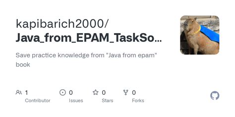 GitHub Kapibarich2000 Java From EPAM TaskSolver Save Practice Knowledge From Java From Epam