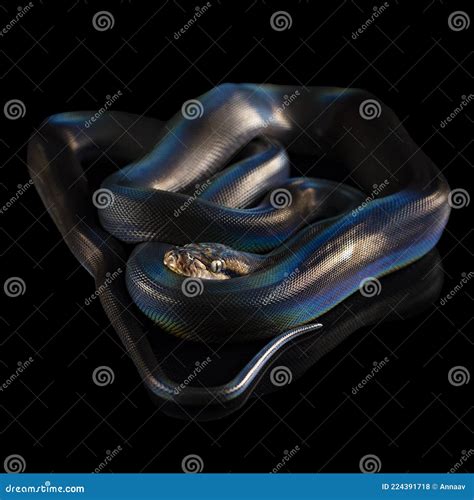 Reticulated Python On Black Background Stock Photo Image Of Reticulated Reptile