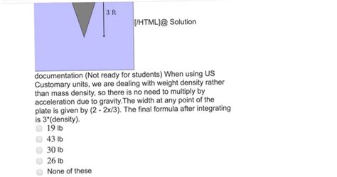 solved 4 find the hydrostatic force on a triangular plate