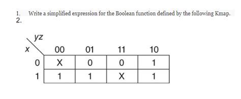 Solved 1 Write A Simplified Expression For The Boolean