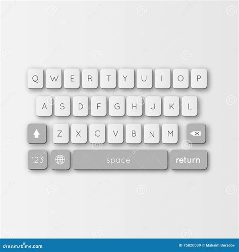 Keyboard Of Smartphone Qwerty Layout Alphabet Buttons Cartoon Vector CartoonDealer