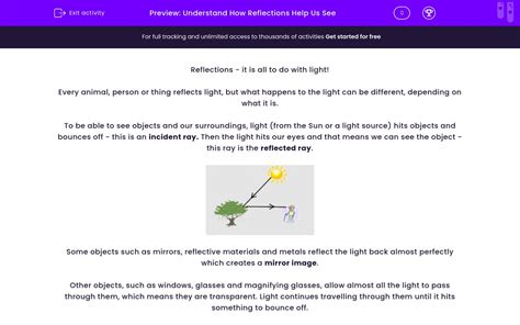 Understand How Reflections Help Us See Worksheet Edplace